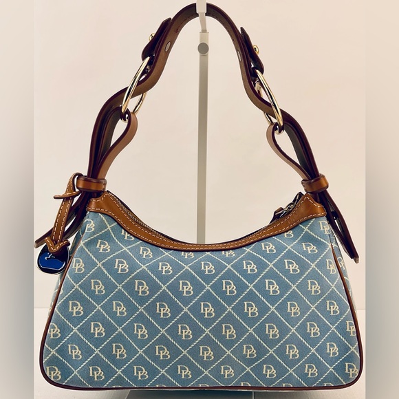 Dooney & Bourke | Bags | Dooney Bourke Blue And Brown Shoulder Bag With ...